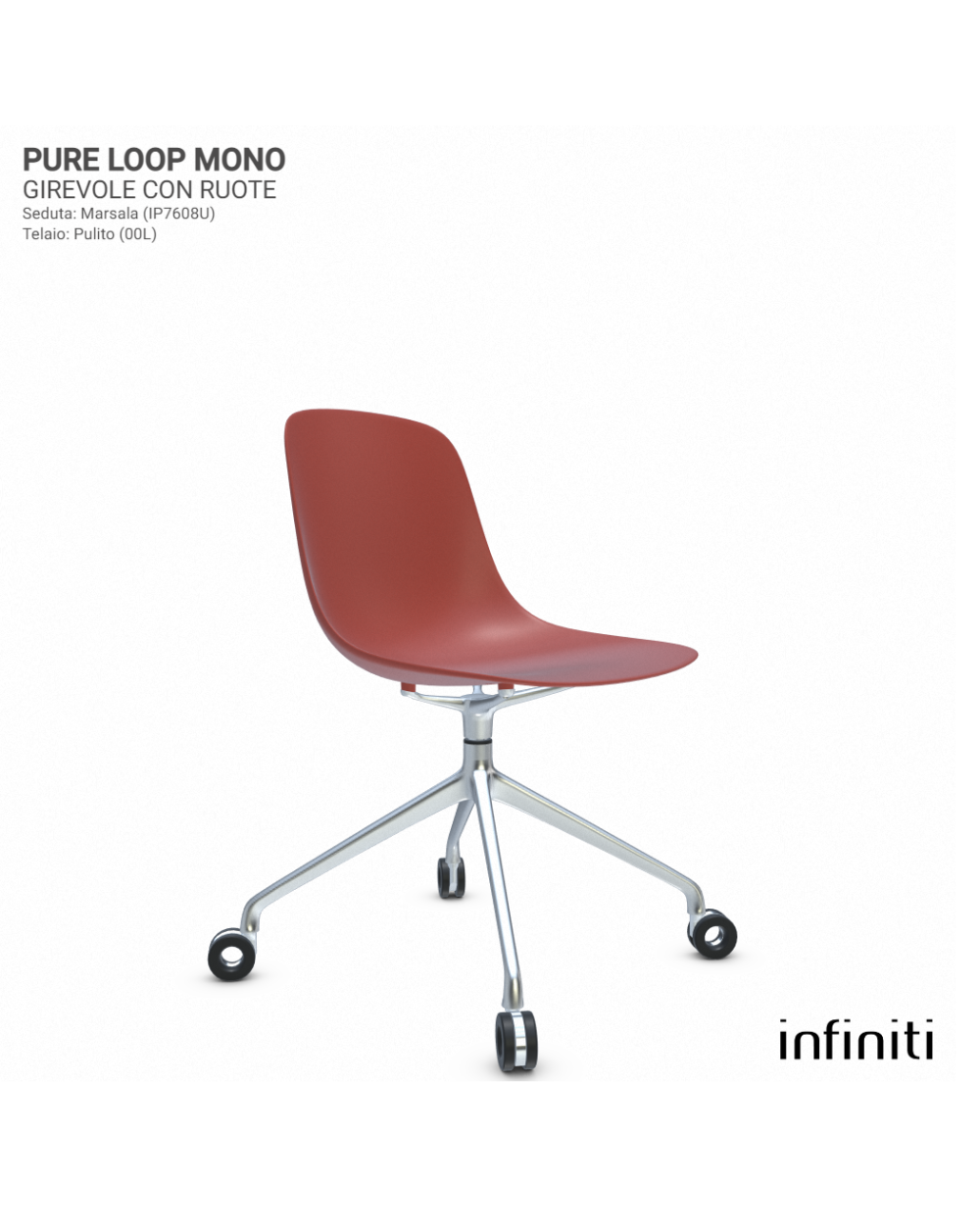 Chaise Pure Loop à roulettes